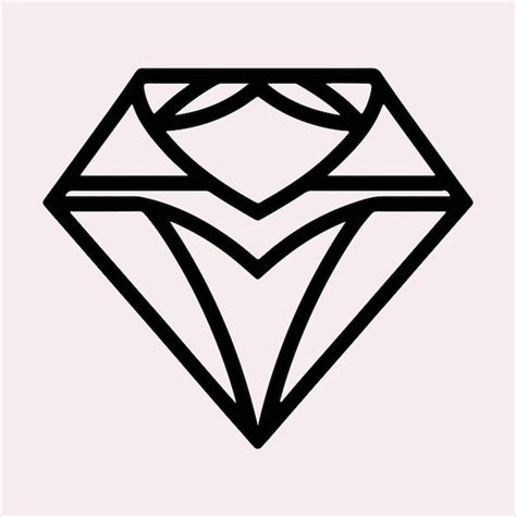 다이아몬드 실루 터 일러스트레이션 프리미엄 벡터