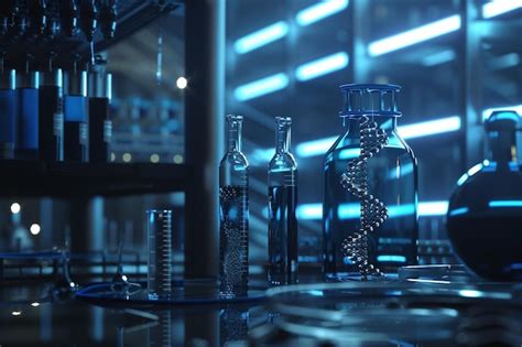 Premium Photo Genetic Engineering Laboratory With Dna Helix