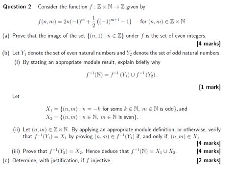 Solved Question Consider The Function F ZNZ Given By Chegg