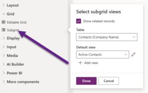 Grid Components In Model Driven Apps D