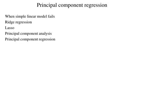 PPT Principal Component Regression PowerPoint Presentation Free Download ID