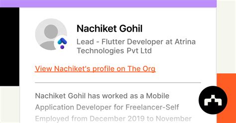 Nachiket Gohil Lead Flutter Developer At Atrina Technologies Pvt