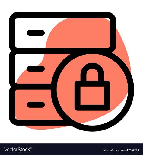 Lock Database Encrypted For Security Purposes Vector Image