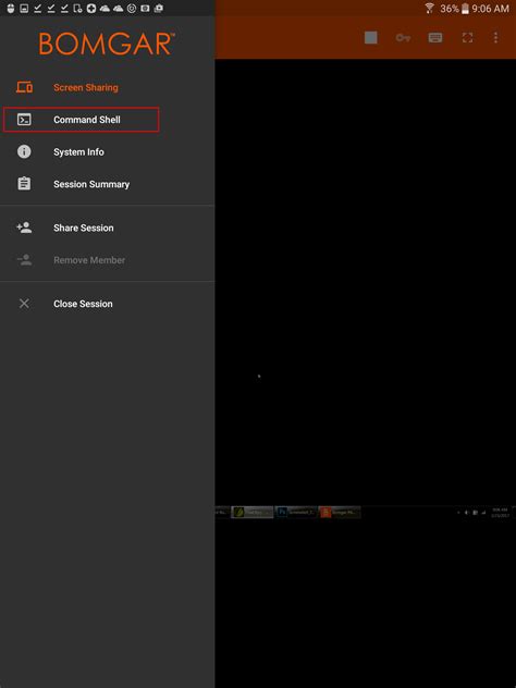 open command shell on a remote endpoint from android