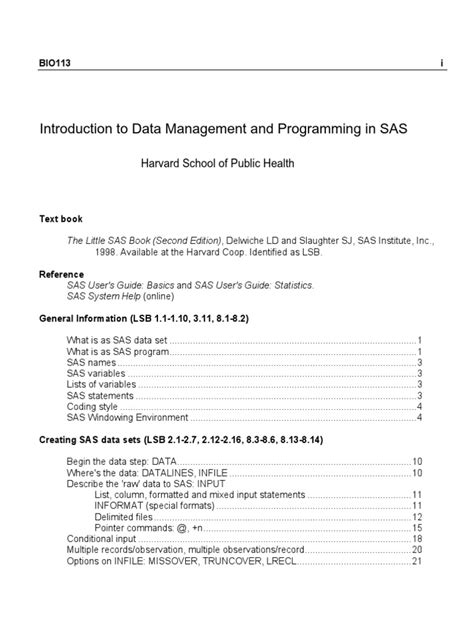 introduction to data management and programming in sas pdf sas