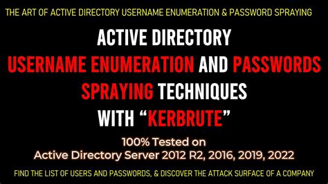 Cyber Security 2024 Active Directory Username Enumeration And Password