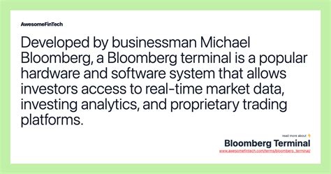 Bloomberg Terminal Awesomefintech Blog