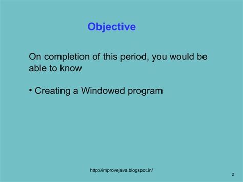 Creating A Windowed Program PPT