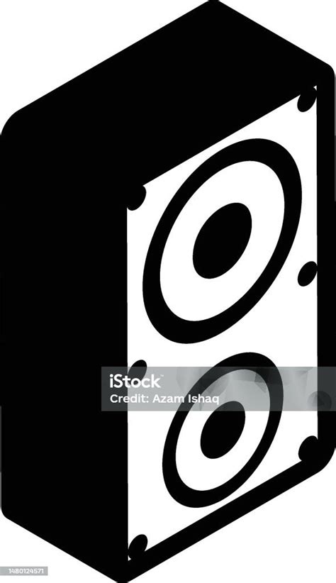 플로어 스탠딩 스피커 아이소메트릭 개념 오디오 엔진 벡터 개요 아이콘 디자인 영화 제작기호 비디오 제작 장비 사인 스트리밍