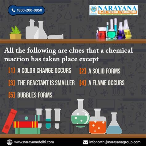 All The Following Are Clues That A Chemical Reaction Has Taken Place Except Chemistryquestion
