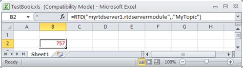 Creating Excel Real Time Data Servers In VB NET C C