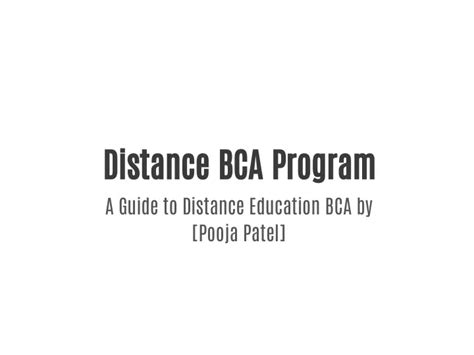 ppt detailed guide about distance bca course powerpoint presentation id 12587599