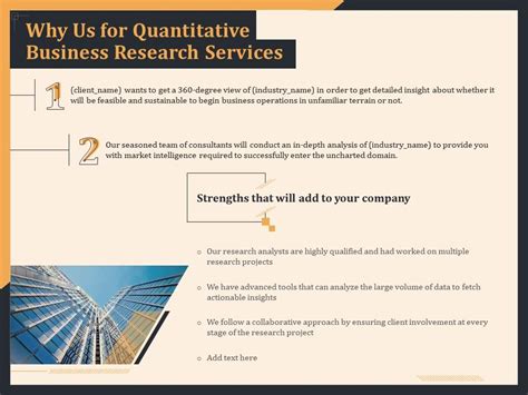 Why Us For Quantitative Business Research Services Ppt Infographics Presentation Graphics