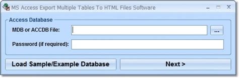 Ms Access Export Multiple Tables To Html Files Software 7
