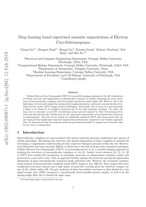 Pdf Deep Learning Based Supervised Semantic Segmentation Of Electron