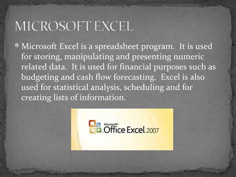 Introduction Microsoft Excel 2007 Ppt
