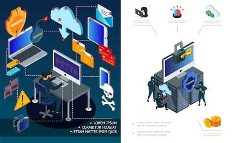 Free Vector Hacker Isometric Design Concept