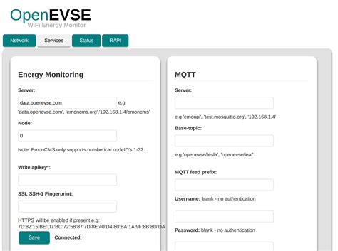 OpenEVSE EV Charging Station With Emoncms WiFi Integration Page OpenEVSE