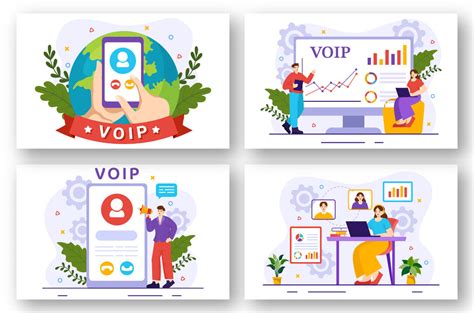 VOIP Or Voice Over Internet Protocol Illustration By Denayunethj TheHungryJPEG