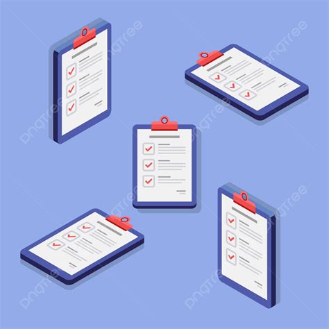Checklist Isometricflat Icon Vector Achievement Survey Check Vector