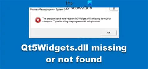fix qt5widgets dll missing or not found error on windows 11 10
