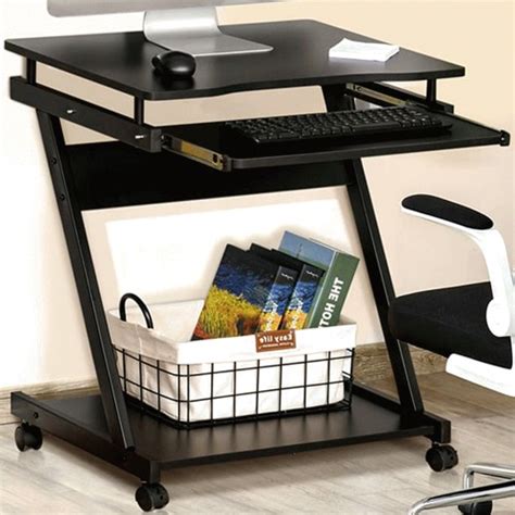 Portland Movable Computer Office Desk Black Compare Prices Where To Buy Trolley Co Uk
