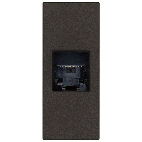 Vimar Linea Telephone Socket 6 4 1 Module Black Rj11 30320 G