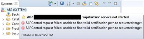 Error Sapstartsrv Service Not Started
