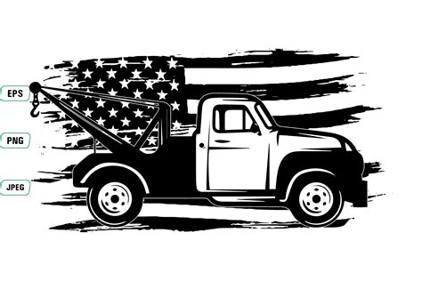 Tow Truck With American Flag Design Graphic By Flag Station · Creative