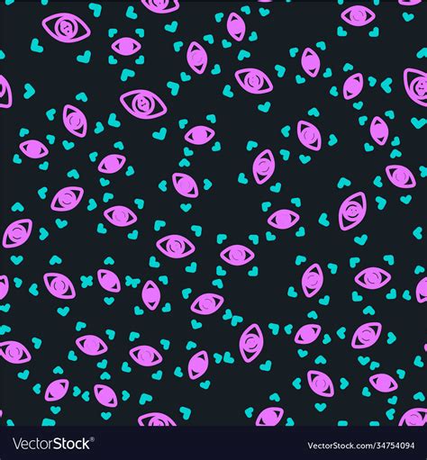 Line Eye Scan Icon Isolated Seamless Pattern Vector Image