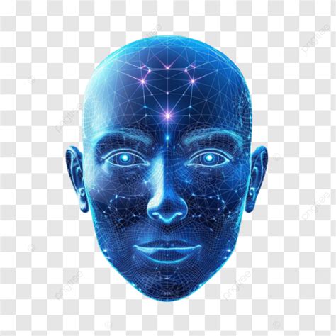 눈에 보이는 회로가 있는 투명한 안드로이드 머리 전면 보기 얼굴 사진 인공 지능 개념 생성 Ai 그림 격리된 배경 인공 지능 현대의 현대적인 디지털 디자인 Png