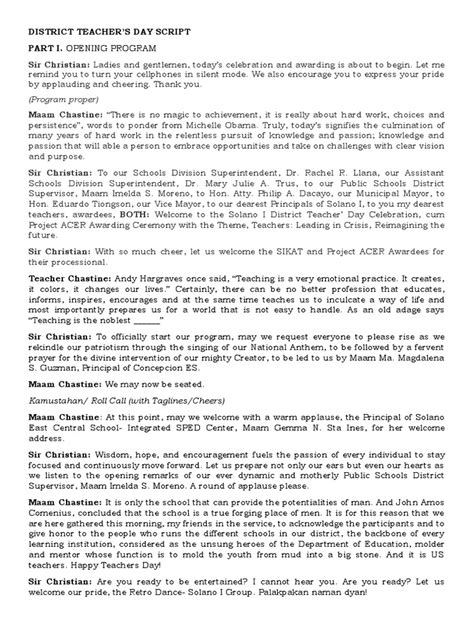 School Teachers Day Script Pdf Learning Psychological Concepts