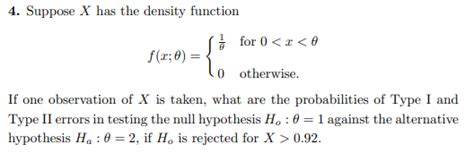 Solved Suppose X has the density function f x θ θ for Chegg