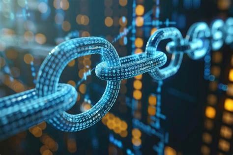 Digital Chain Link With Binary Code Premium Ai Generated Image