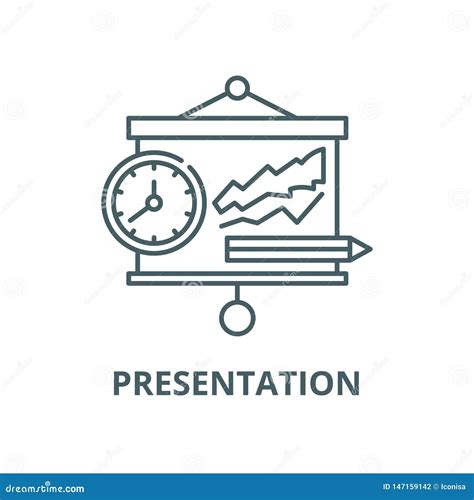 Presentation Vector Line Icon Linear Concept Outline Sign Symbol Stock Vector Illustration