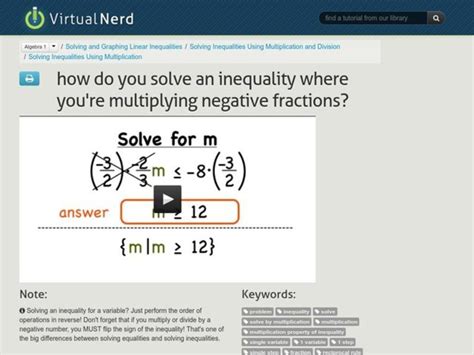 How Do You Solve An Inequality Where Youre Multiplying Negative