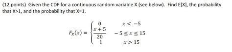 Solved Points Given The CDF For A Continuous Random Chegg Com