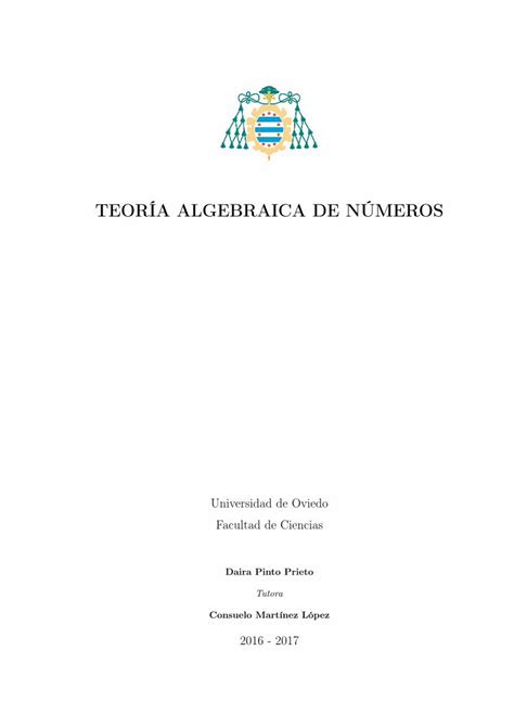 Pdf TeorÍa Algebraica De NÚmeros Dokumentips