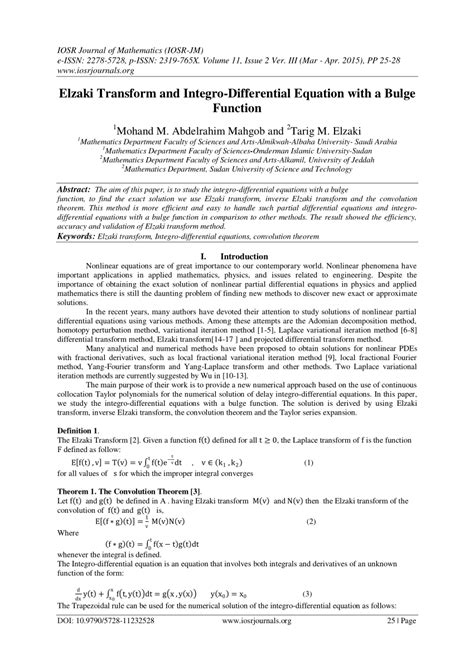 Pdf Elzaki Transform And Power Series Expansion On A Bulge Heaviside