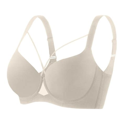 Einccm Womens Backless Seamless Wireless Push Up Bra Beautiful Back