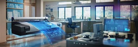 Professional Large Format Plotter At An Engineering Office Printing Design Blueprints Premium