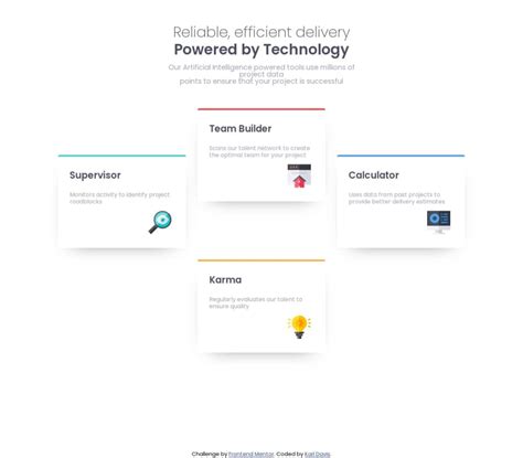 Frontend Mentor Four Card Feature Section Coding Challenge Solution