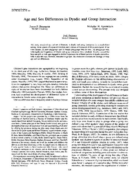 pdf age and sex differences in dyadic and group interaction