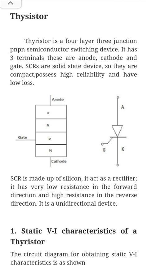 Solved First Step Is To Choose A Thyristor With Forward