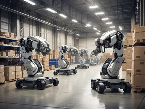 Premium Ai Image Futuristic Automation Automated Robot Carriers And Robotic Arm In Modern Industry