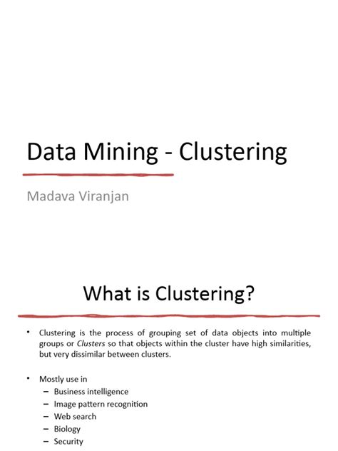 L07 Advance Analytical Theory And Methods Clustering Pdf Cluster Analysis Theoretical