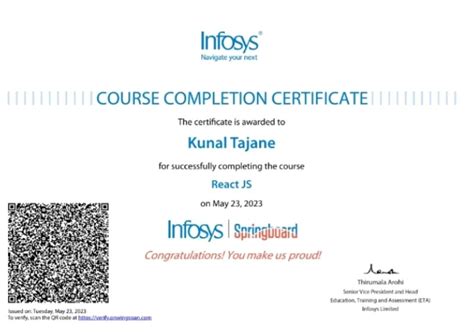 kunal tajane on linkedin reactjs infosysspringboard learning