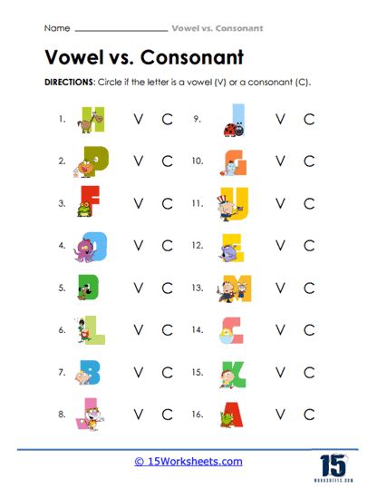 Vowels Vs Consonants Worksheets 15