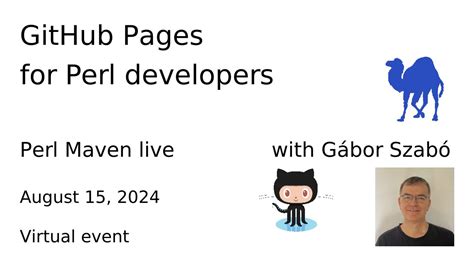 Perl Maven On Linkedin Github Pages For Perl Developers Starts In 2