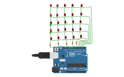 Circuit Design Led Matrix Tinkercad